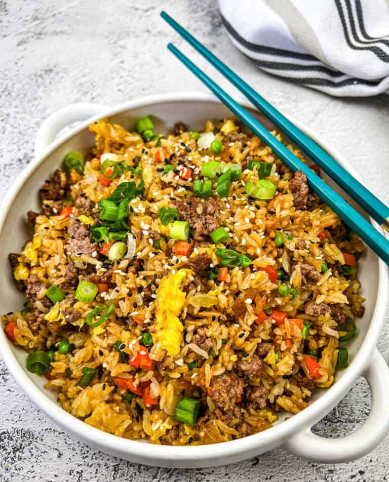 Ground Beef Fried Rice - Retro Recipe Book