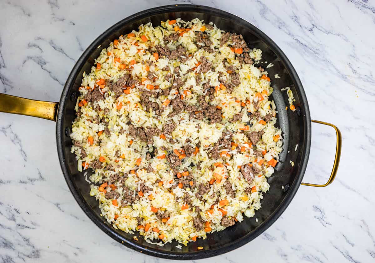 Ground Beef Fried Rice - Retro Recipe Book