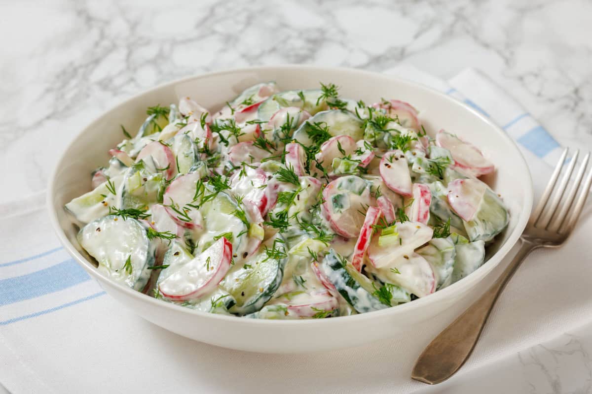 Creamy Radish Salad - Retro Recipe Book